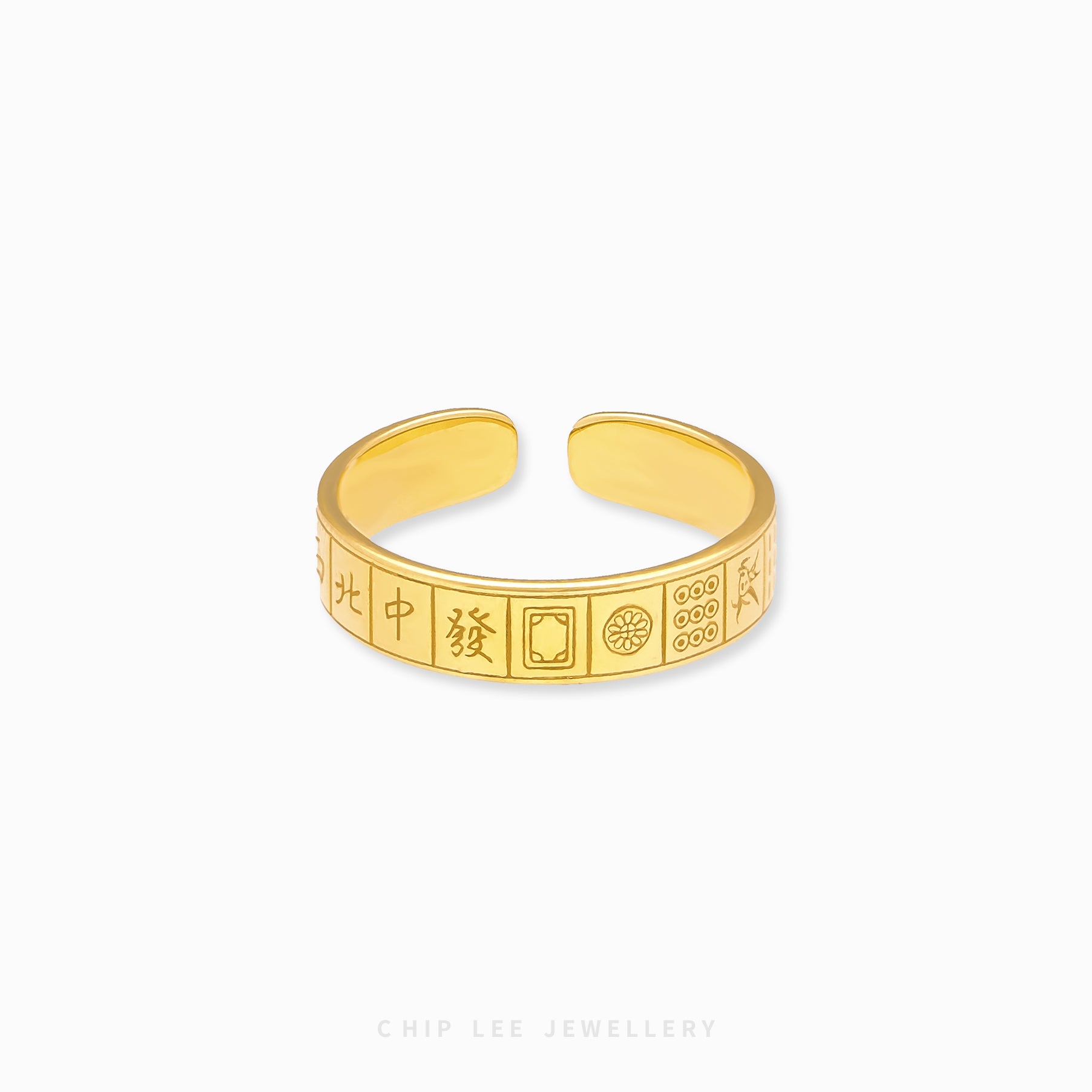 13 Wonders Mahjong Ring – Solid Gold Mahjong Statement