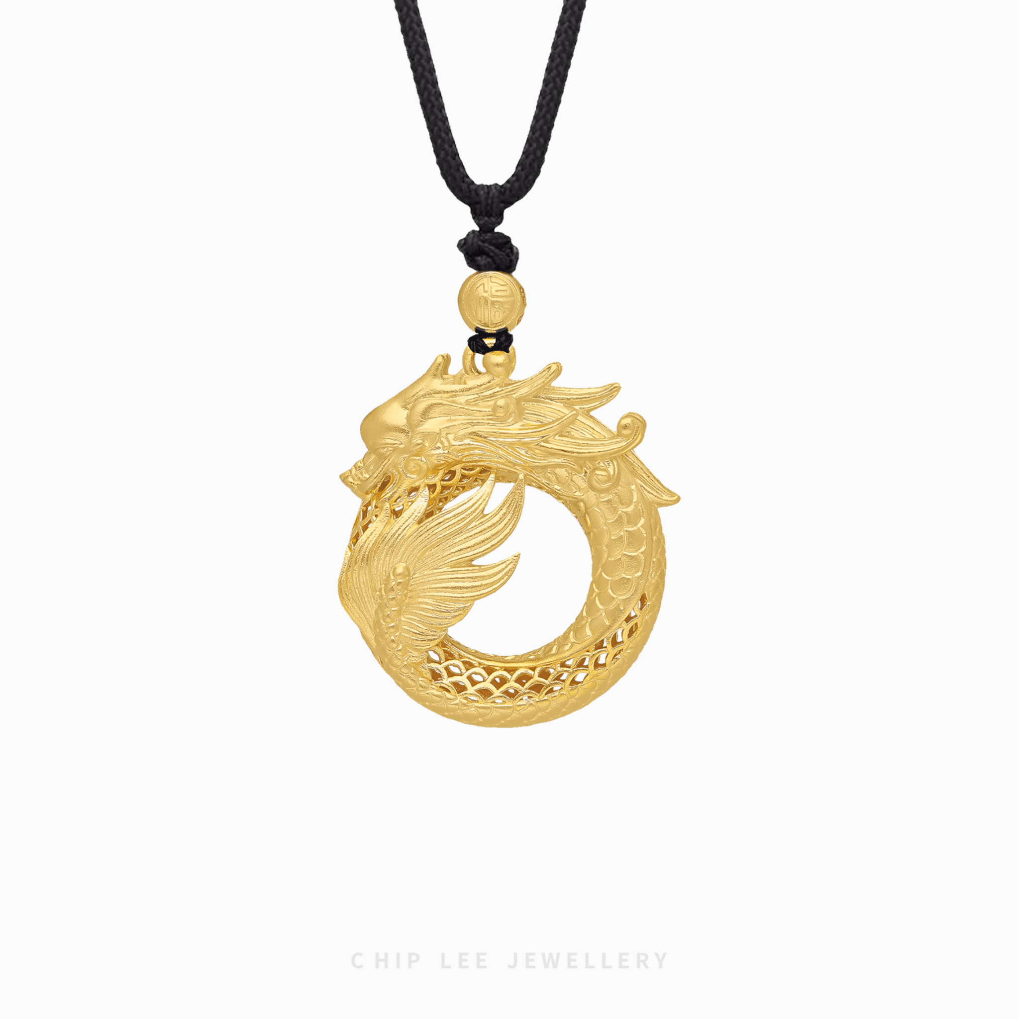 999 Pure Gold Imperial Dragon Wealth Gu Fa Jin Necklace
