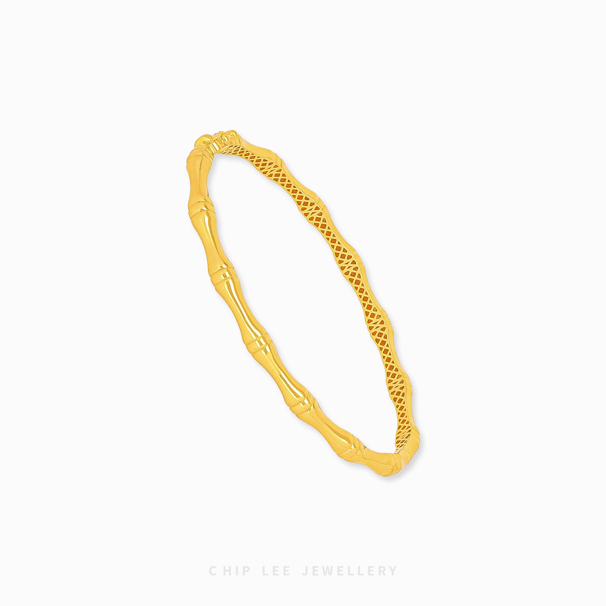 Classic Bamboo Bangle – 916/22K Gold Timeless Design SG