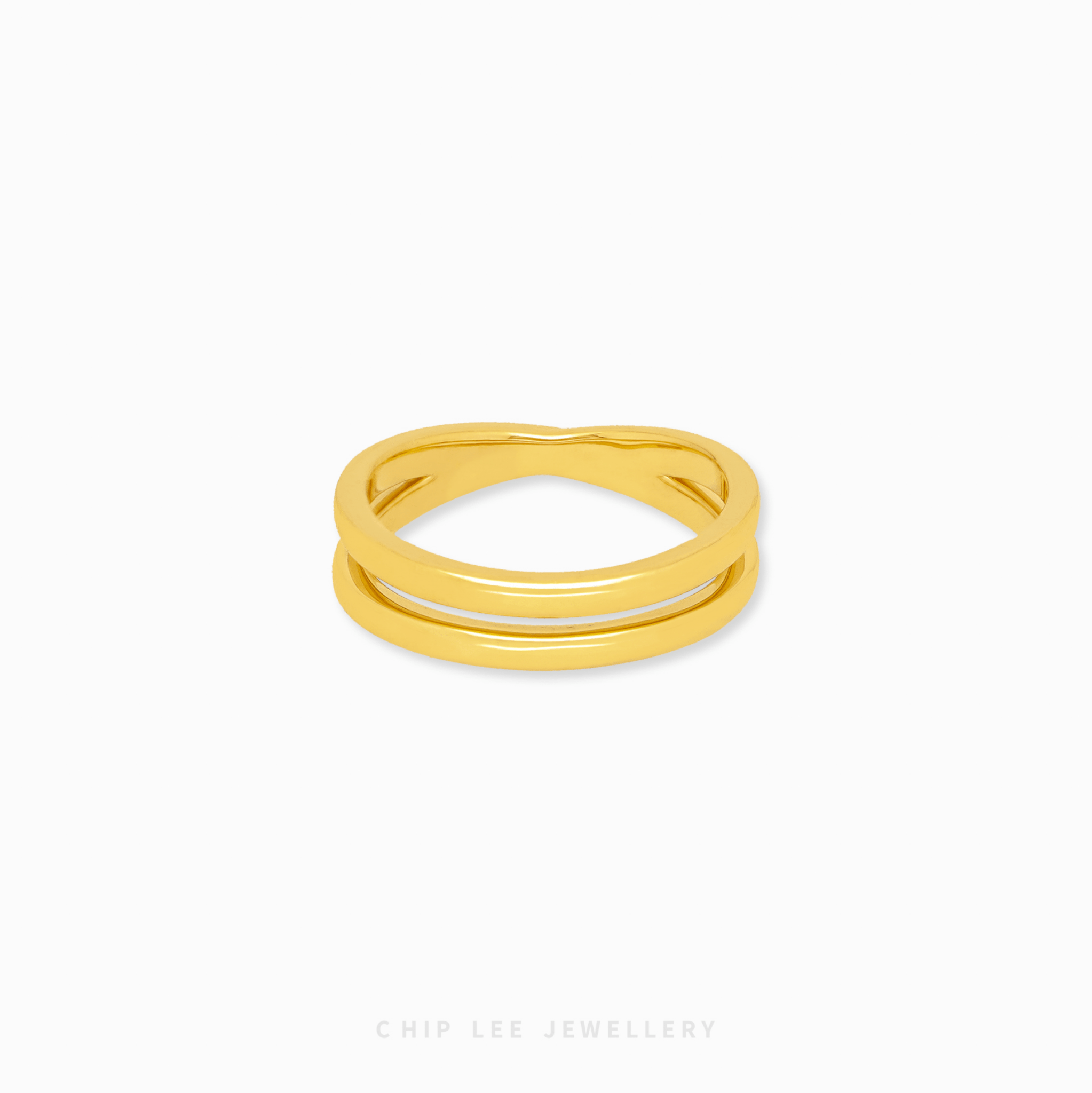 Double Loop Ring – 999 Gold Minimalist Design by Chip Lee