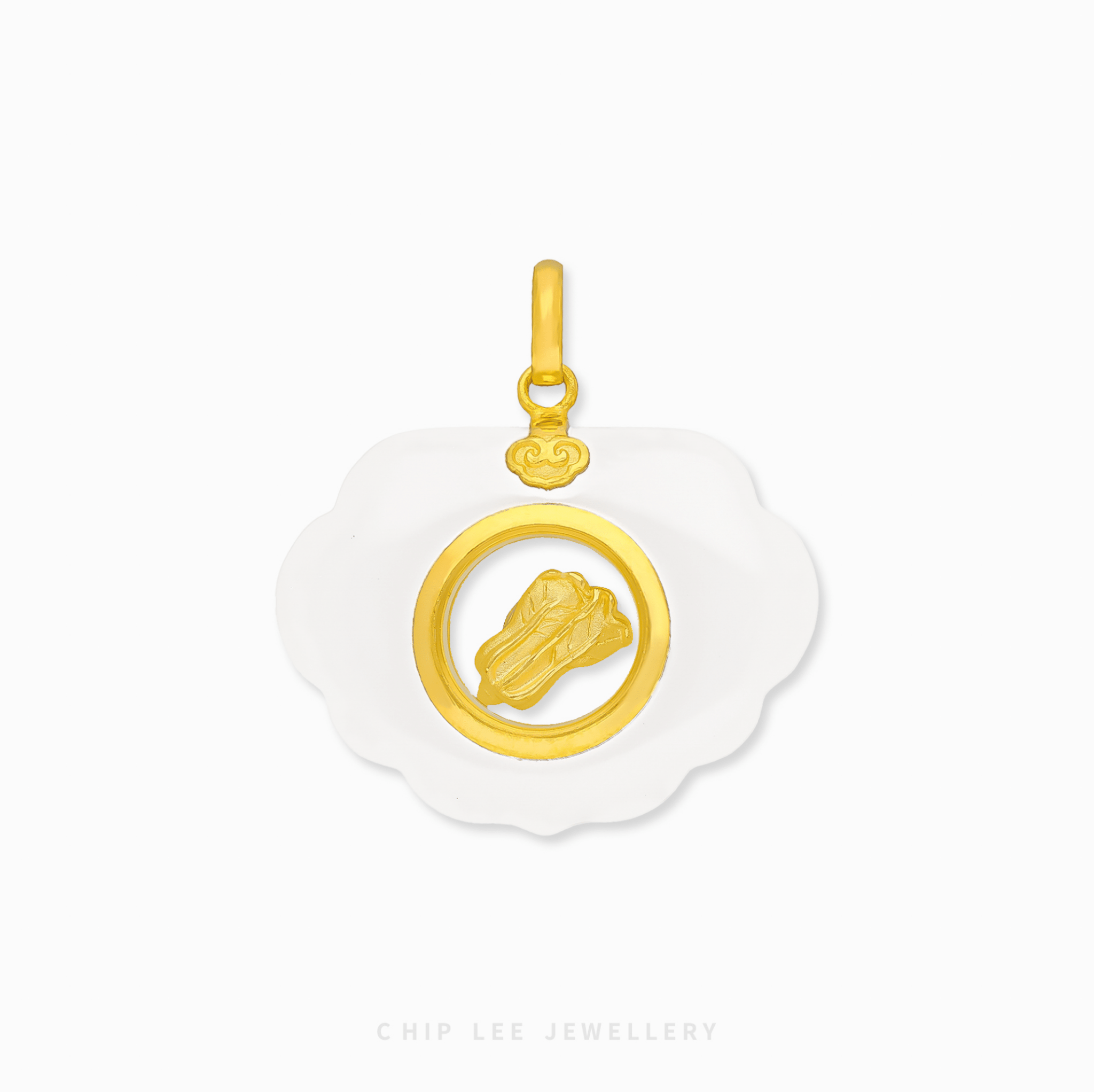 999 Gold Spinning Cabbage Jade Pendant | Chip Lee SG