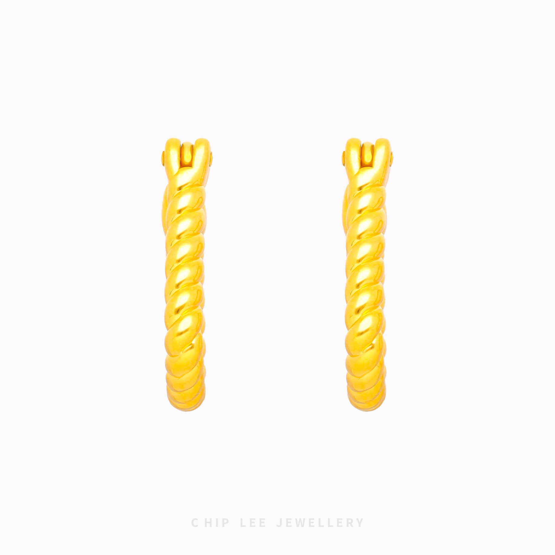 999 Pure Gold Twist Hoop Earring | Chip Lee Jewellery