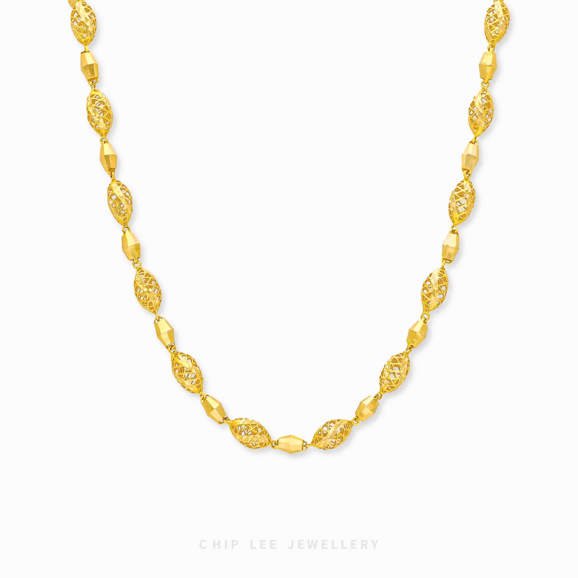 Turkish Design Statement Chain Necklace – 916 Gold Link Necklace | Chip ...